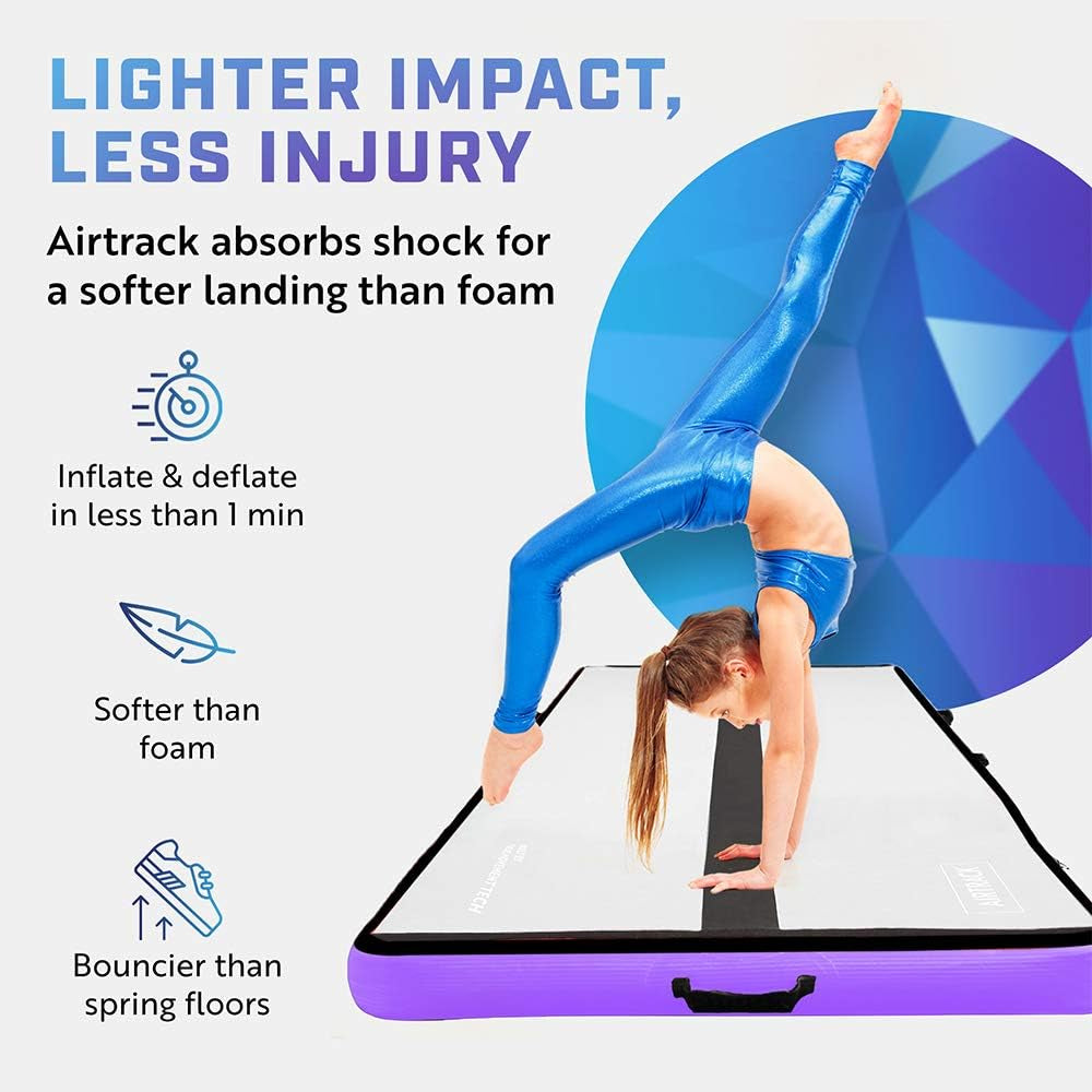 Inflatable Gymnastics Air Mat with Pump – 3 Ft, 10 Ft, 13 Ft, 16 Ft, 2 ...