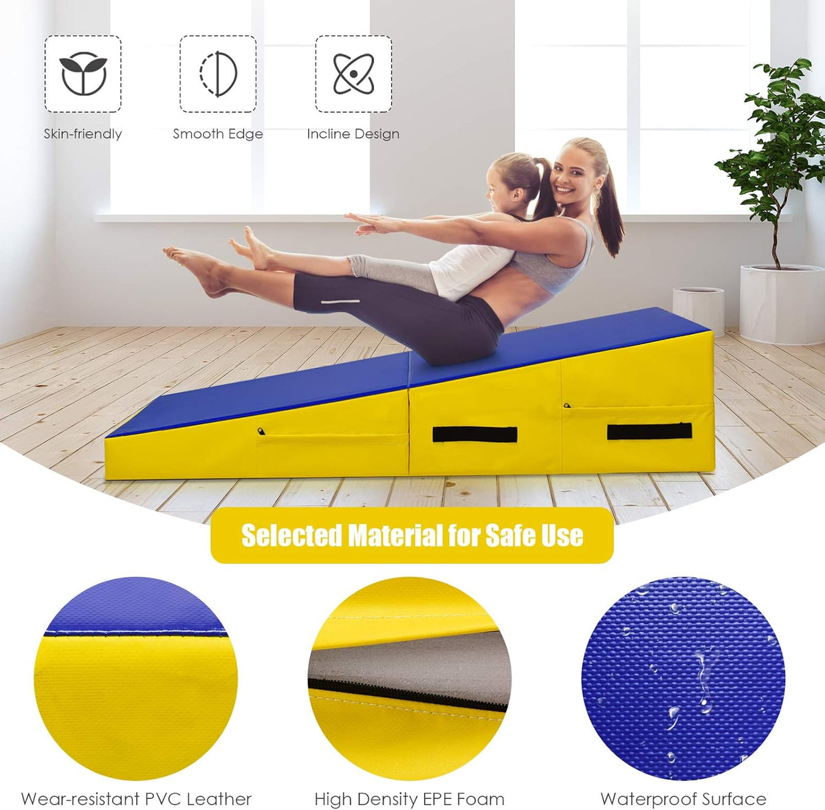 Folding Gymnastics Mat – Incline Wedge Tumbling Mat for Gymnastics, Ch